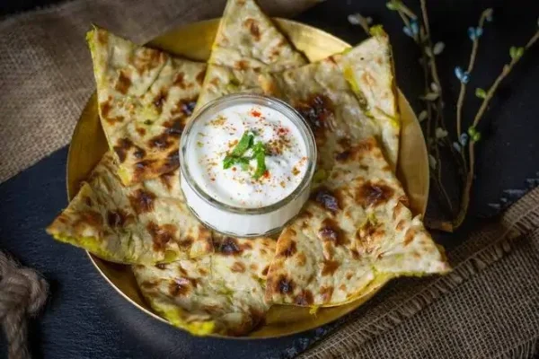 Paneer Paratha with Curd and Pickle – A-One's Samosas & Snacks